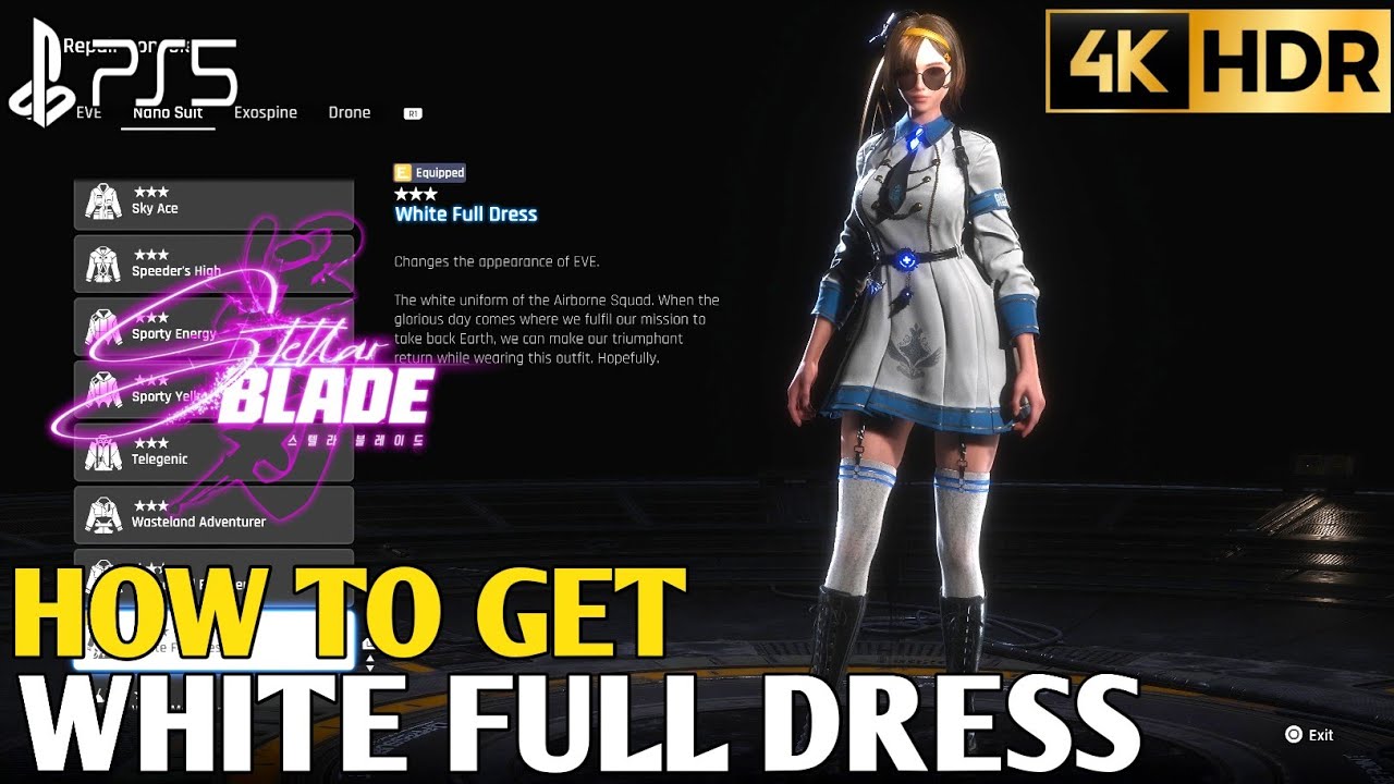 How to Get White Full Dress STELLAR BLADE White Dress | White Dress ...