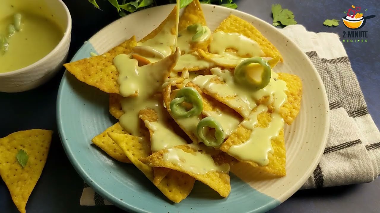 Homemade Nachos With Spicy Cheese Sauce | How To Make Nachos | Homemade ...