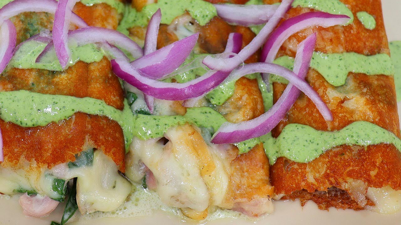 ROLLITOS DE QUESO RELLENOS DE CHAMPIÑONES Y ESPINACAS - YouTube