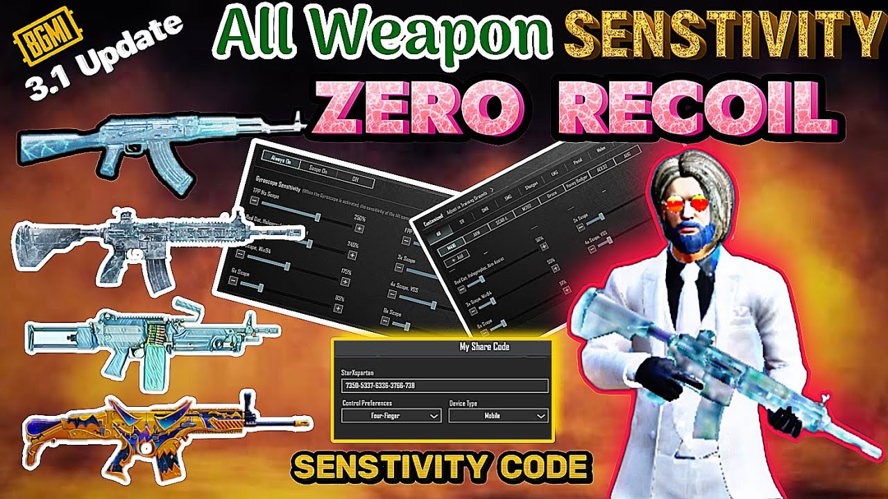 3.1 Update All Weapons Zero Recoil Senstivity Code And Best No Recoil Senstivity Guide - YouTube