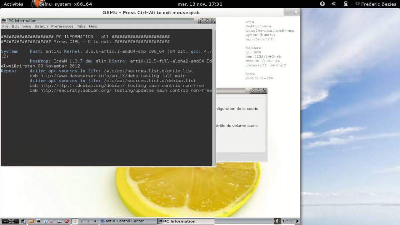 antiX 12.5 alpha 2 - YouTube