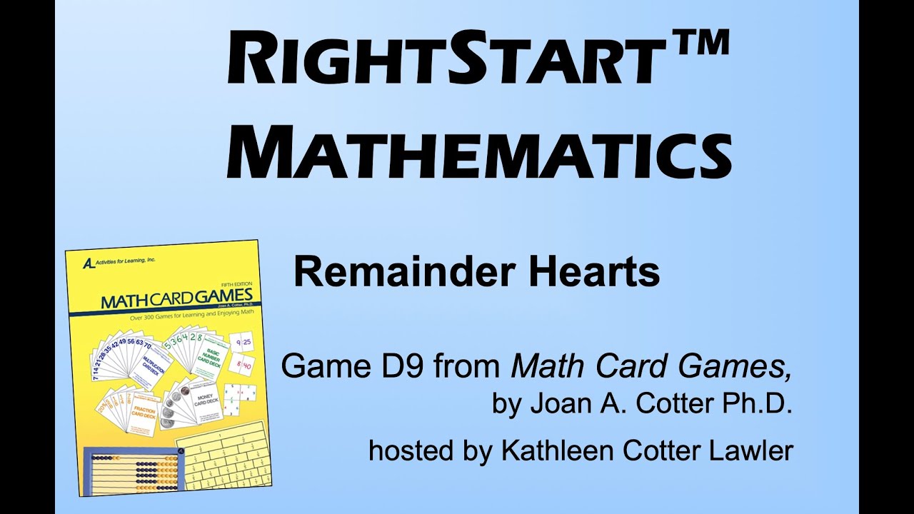RightStart Math Card Games - Remainder Hearts D9 - YouTube