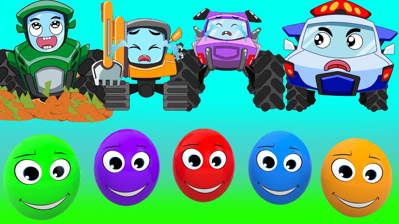 Baby songs Learn vehicle names and color change pool play - Bingo Song ...