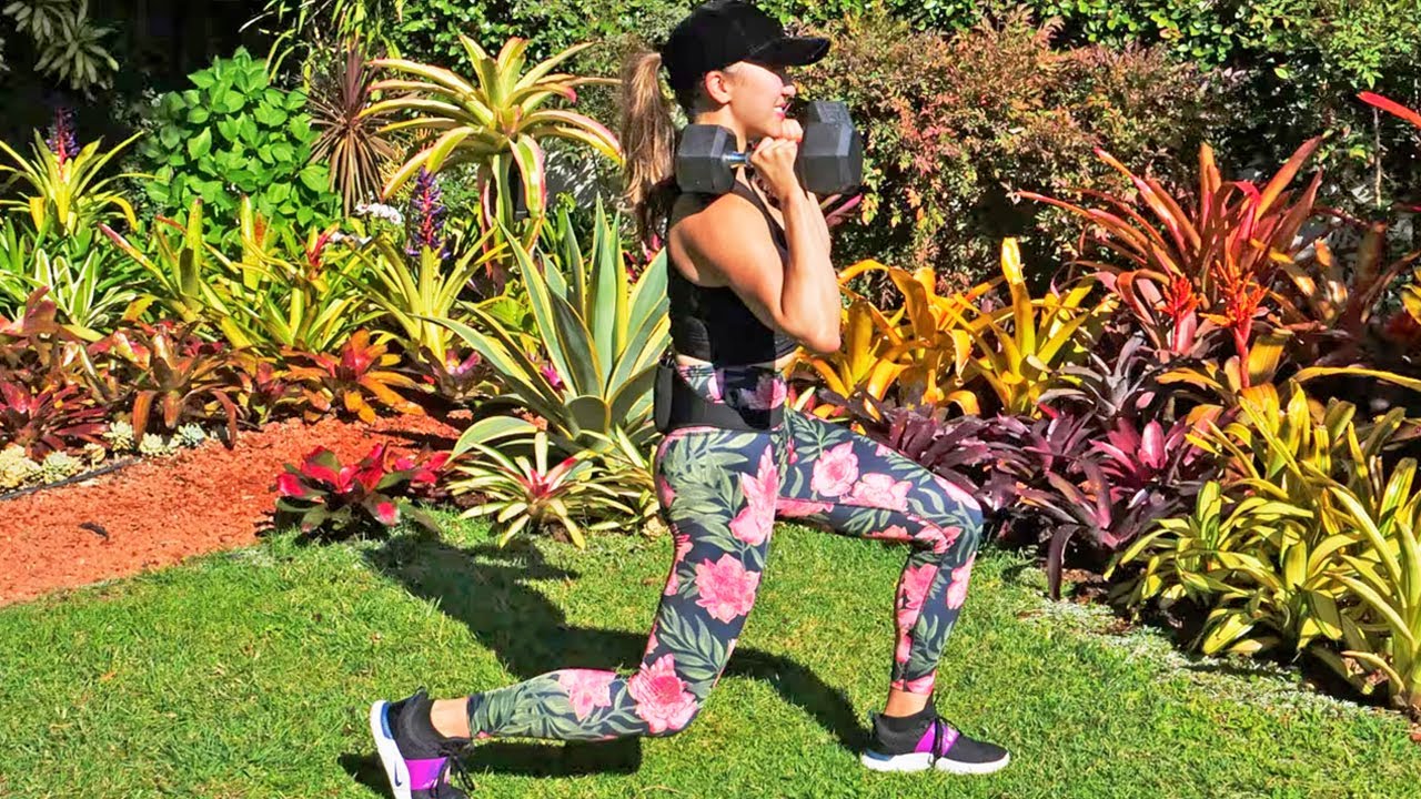 30 min Butt Workout with Band & Dumbbells - Day 7 of Strength & Cardio ...