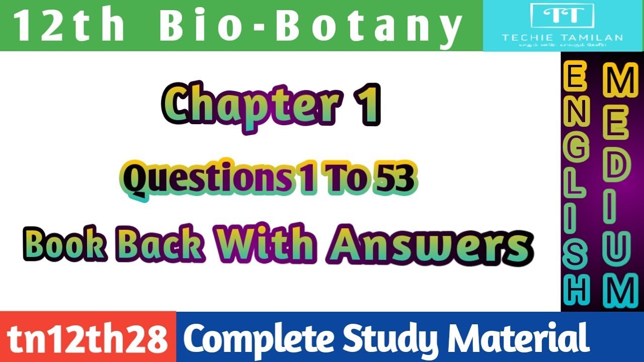 12th Bio Botany Chapter 1 Book Back With Answers English Medium YouTube 12th-bio-botany-chapter-1-book-back-with-answers-english-medium-youtube