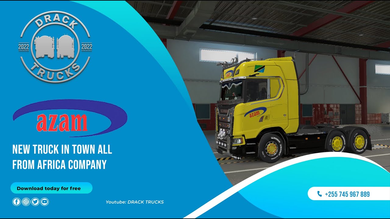 NEW AZAM TRUCK in euro truck simulator 2 1.45 by Drack Trucks is so ...