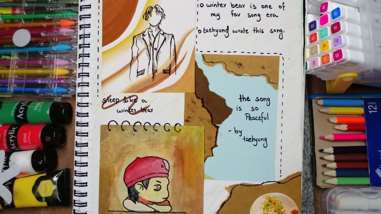 BTS journal ideas with photos | things to draw when bored |BTS Tiktok ...