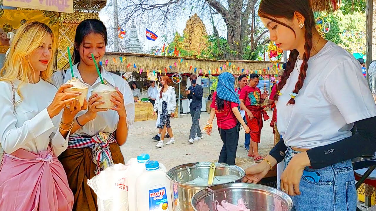 Bonn Phum 2024! Cambodian Street Food on Khmer New Year - Noodles ...