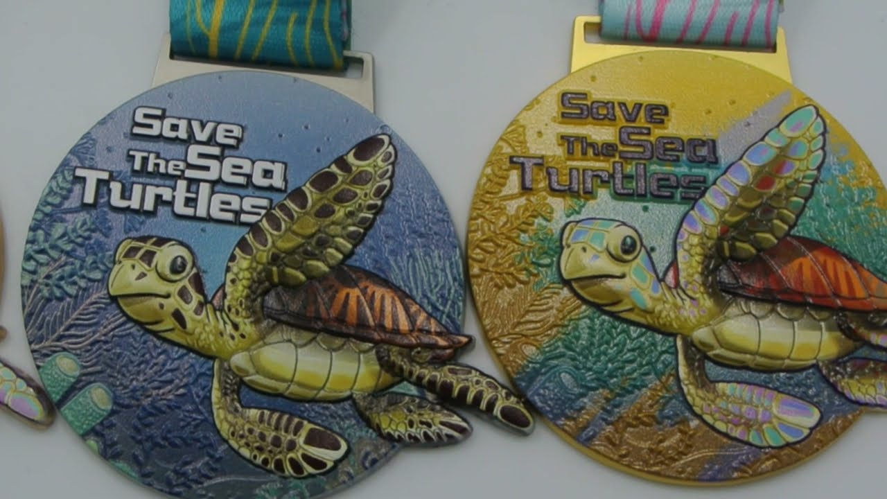 Medals & Medallions with UV Printing Sea turtle medal - YouTube
