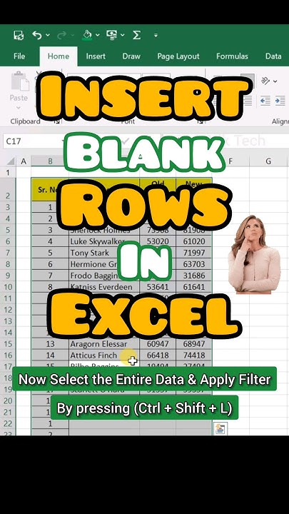 Excel Quick Trick Smartly Insert Blank Rows 🏻💯 Excel Shorts Viral Exceltips Youtube