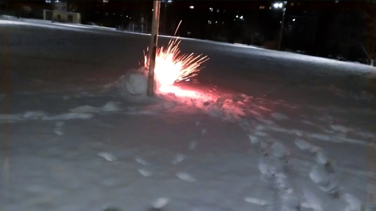 Homemade firecracker made from magnesium (Mg) and potassium ...