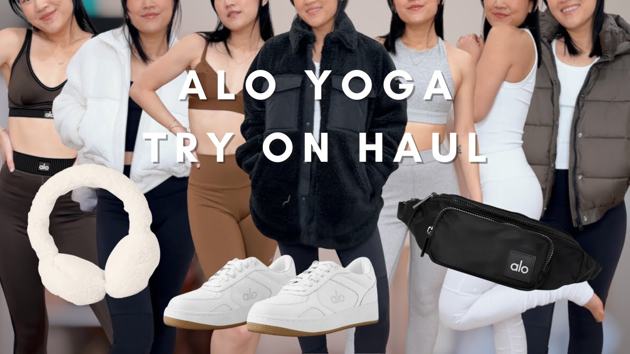 ALO YOGA TRY ON HAUL: sherpas, puffers, goddess leggings, ear muffs ...