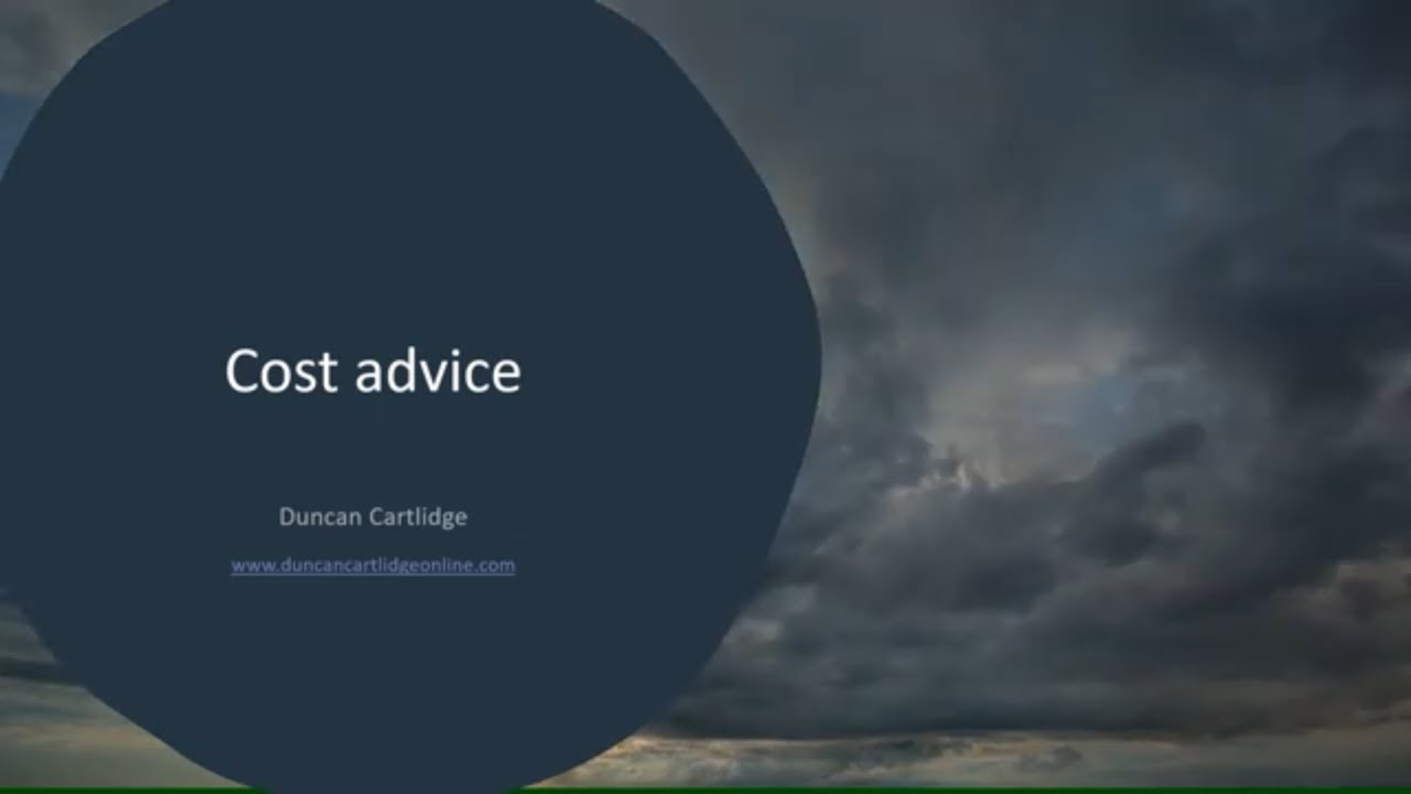 Cost advice introduction - YouTube