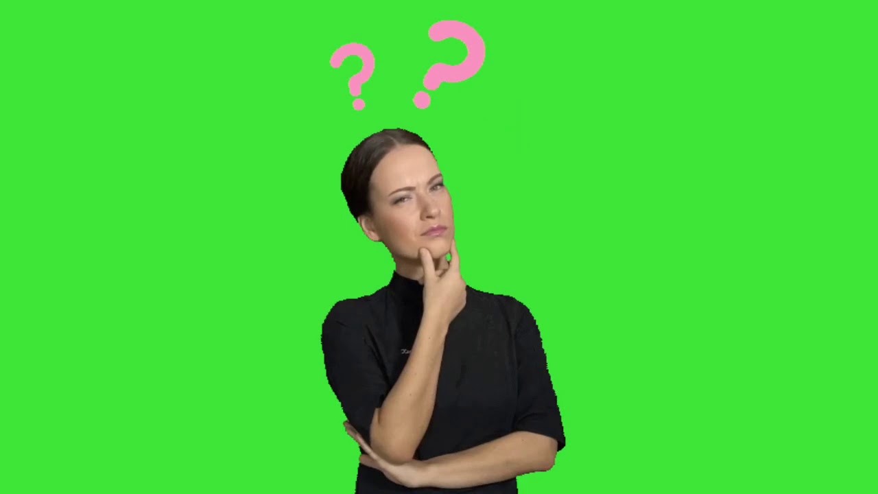 Women thinking expressions green screen footage - YouTube