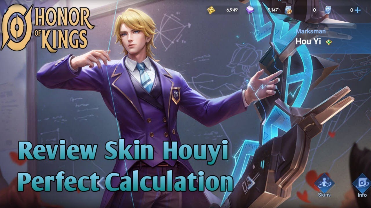 REVIEW SKIN HOU YI PERFECT CALCULATION HONOR OF KINGS GLOBAL - YouTube