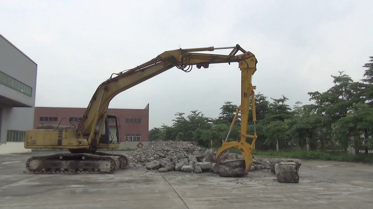 SEC Bucket Extension Stick with Demolition Grapple - YouTube