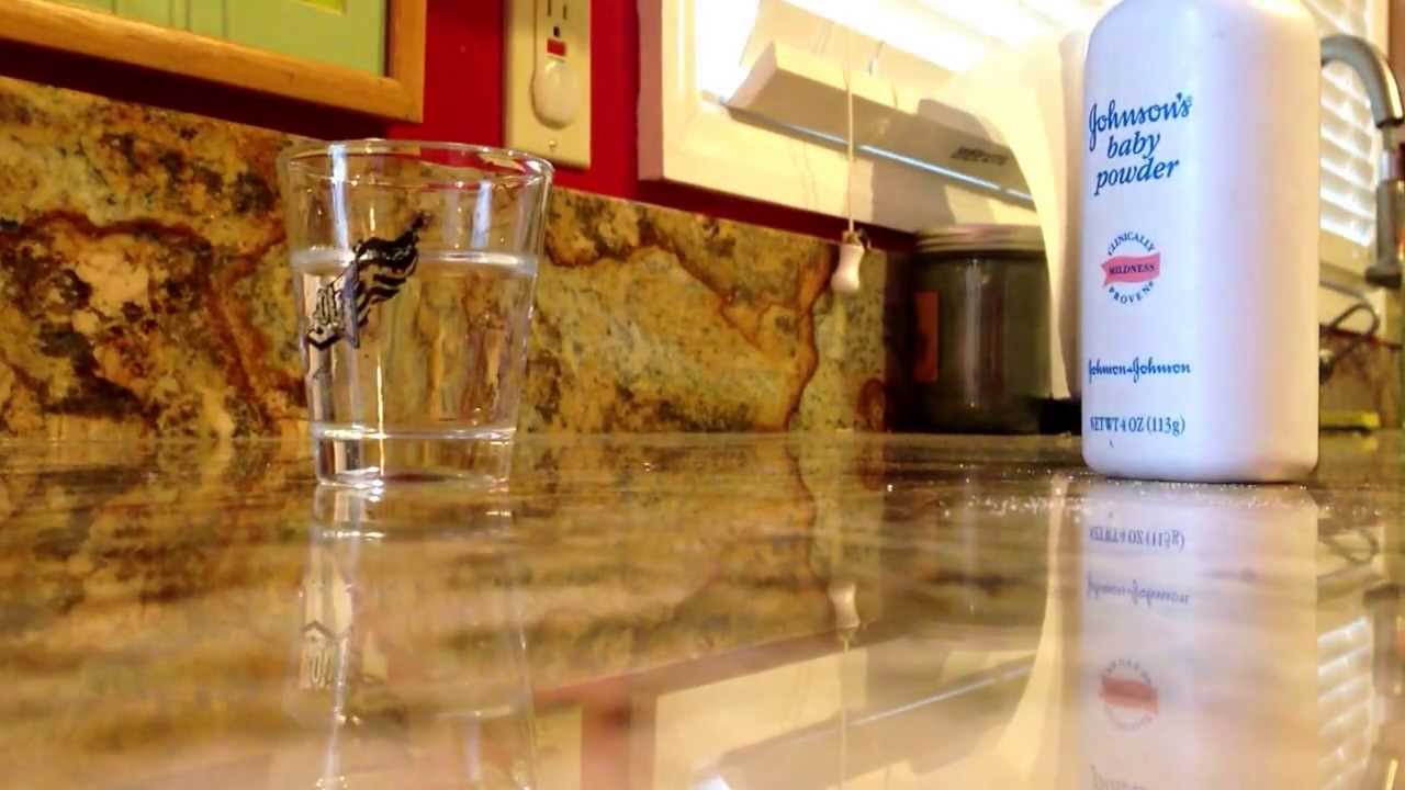 Magic baby powder freezes water - YouTube