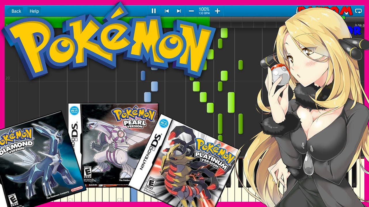 Battle! Champion - Pokemon DPP - Piano Tutorial [Synthesia♫] シロナ ポケット ...