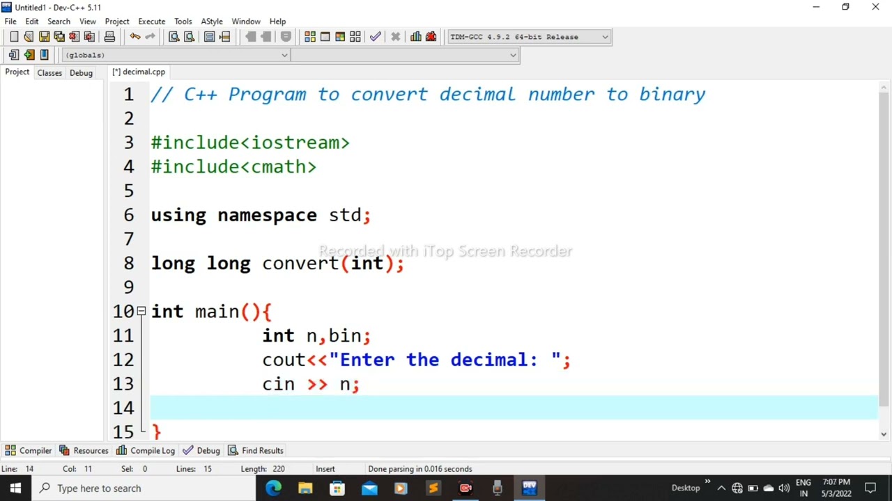 C Program To Convert Decimal Number To Binary Cpp Program To Convert Decimal Number To C Program To Convert Decimal Number To Binary Cpp Program To Convert Decimal Number To