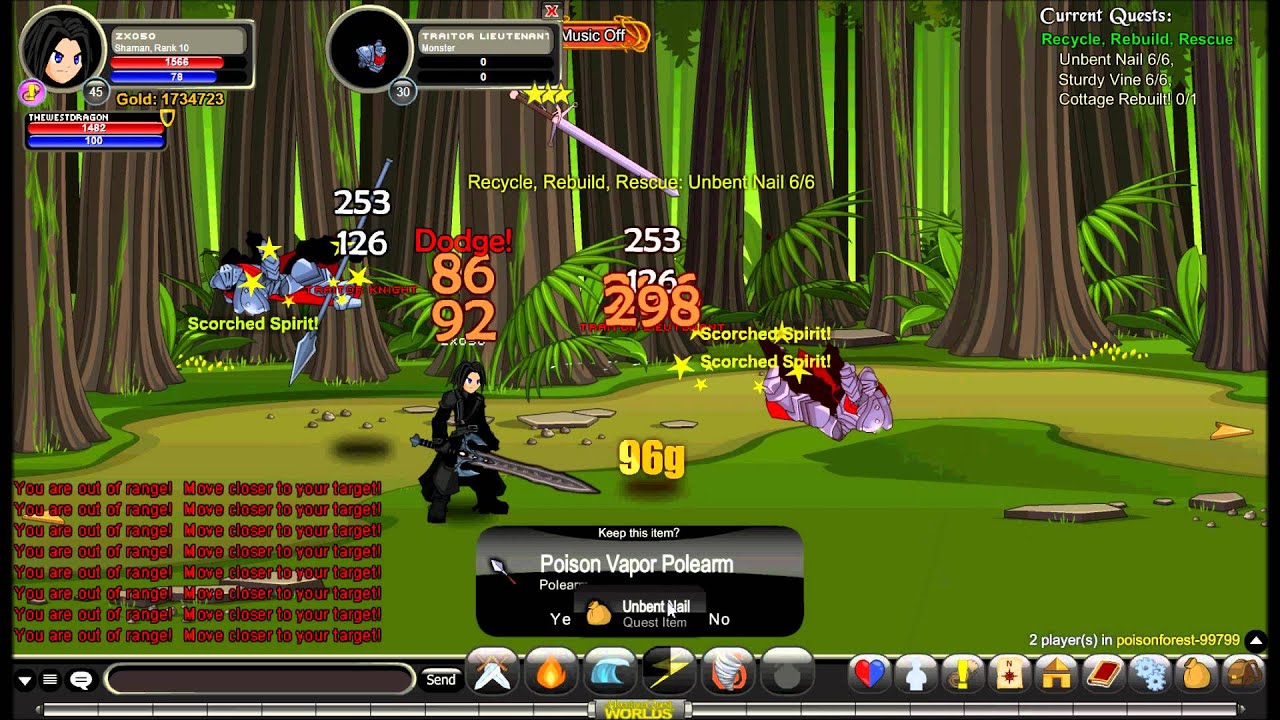 aqw LIonfort /join poisonforest (full Walkthrough) - YouTube