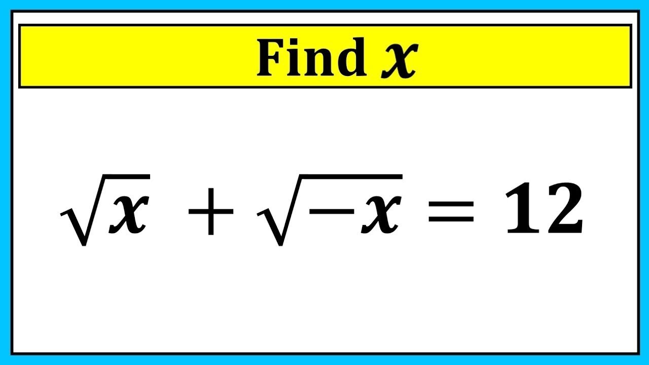Nice Algebra Math Problem | Find the Value of X - YouTube