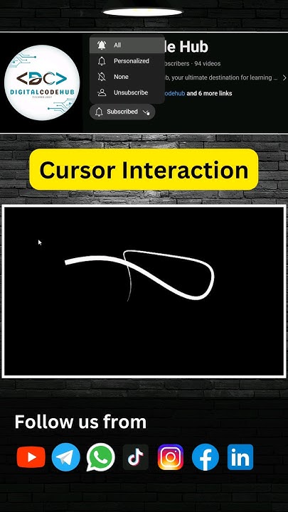 How to create Cursor interaction using html CSS and JS - YouTube