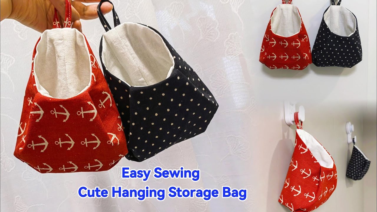 Easy Sewing - DIY cute hanging storage bag/organizer, tutorial step by ...