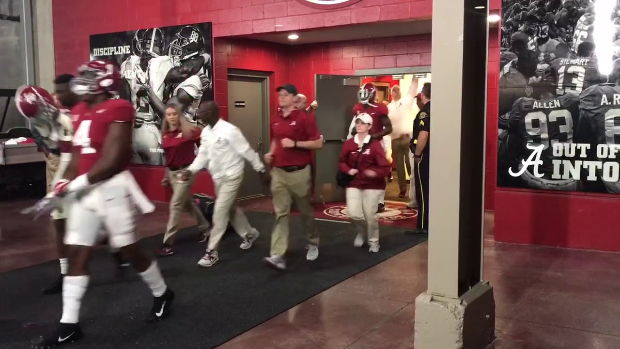 Alabama halftime locker room exit - YouTube
