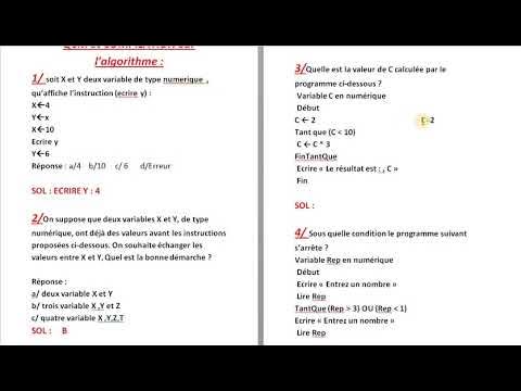 Quiz 1: QCM et COMPILATION Sur l'Algorithme - YouTube