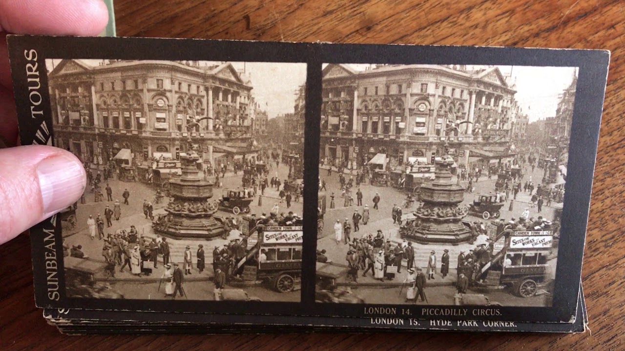 London England c.1910-25 stereoview set 36 views Sunbeam boxed complete ...