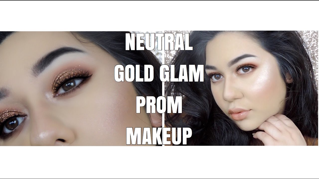 PROM MAKEUP TUTORIAL 2017 | NEUTRAL GLITTER GLAM | - YouTube