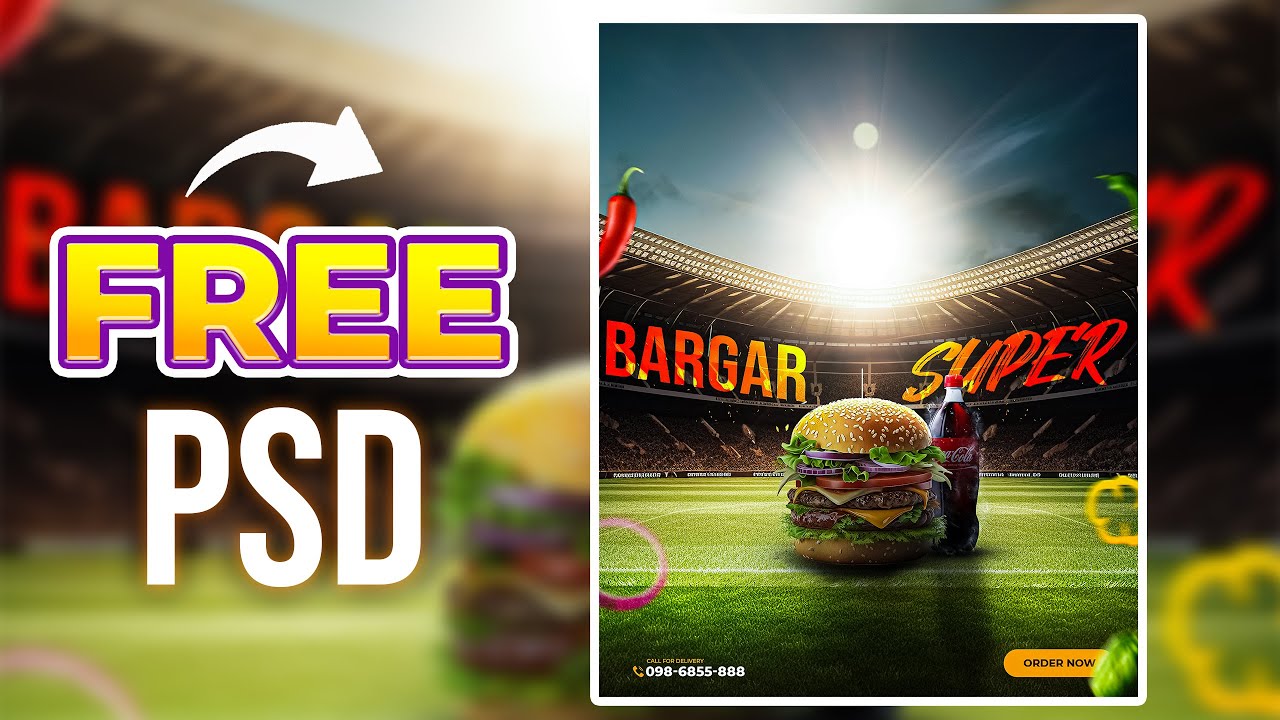 How to Design Burger Manipulation । Burger Restaurant Advertising ...