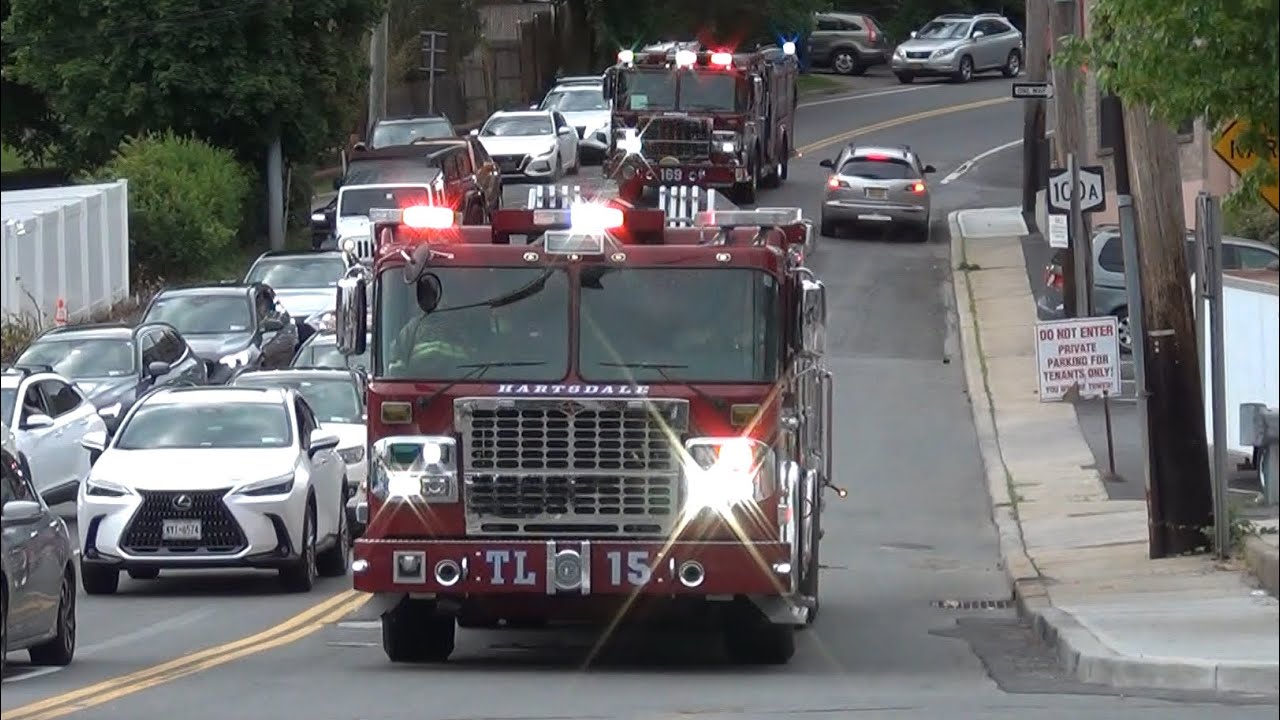 Hartsdale fire department engine 169, engine 170, and tower ladder 15 ...