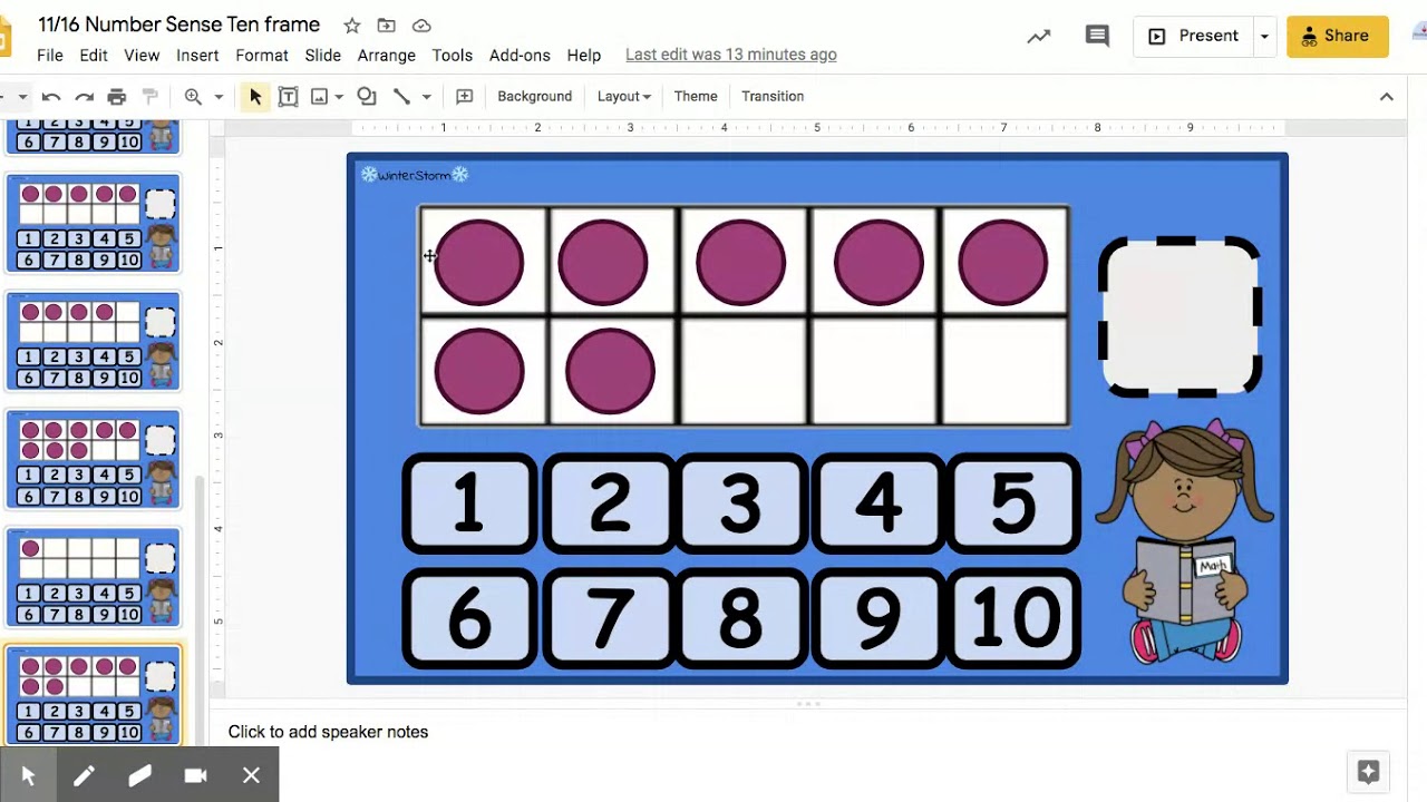 11/16 Number Sense Ten frame - Google Slides - YouTube