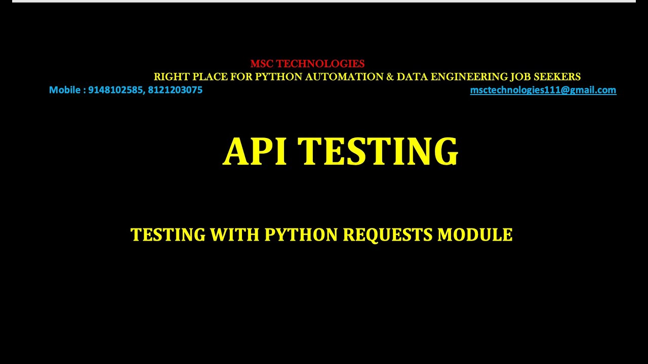 API AUTOMATION WITH PYTHON REQUESTS LIBRARY - YouTube