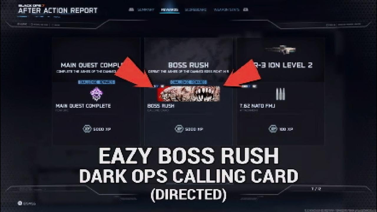 EAZY BOSS RUSH DARK OPS CALLING CARD! (Directed Mode) BO7 Zombies - YouTube