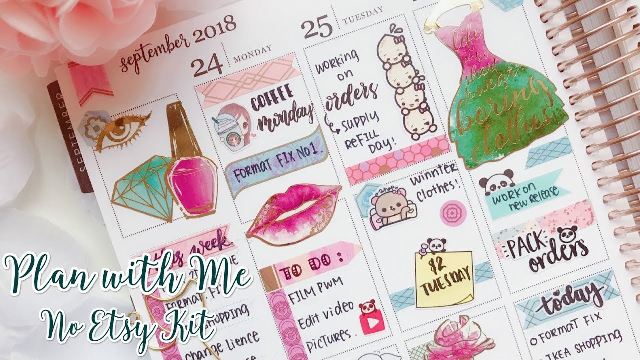 Plan with Me - No Etsy Kits (Michael's Stickers) - YouTube