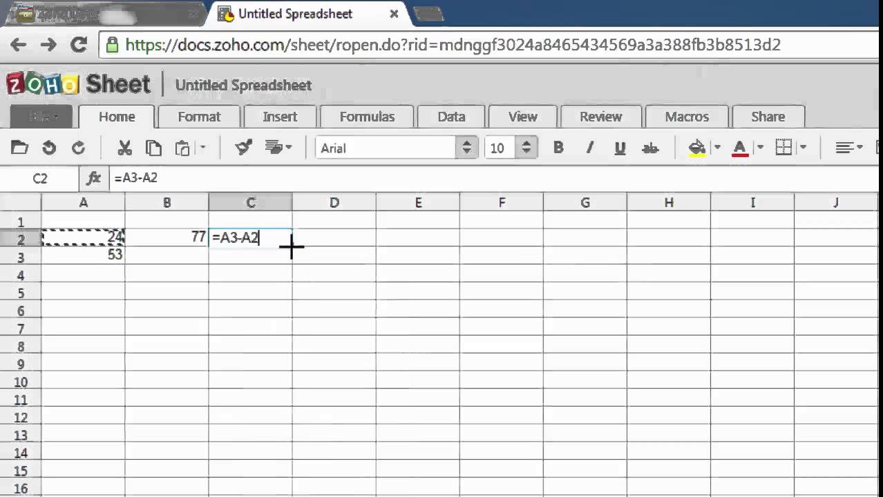 Zoho Spreadsheet Formulas How to Add Subtract Divide and Multiply - YouTube