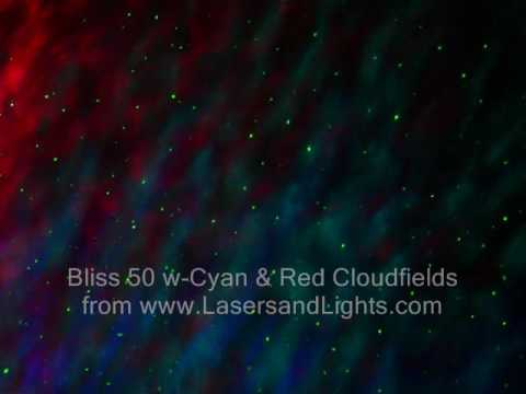 Bliss 50 Laser starfield projector wtih Cyan &Red Nebula Cloudfields ...