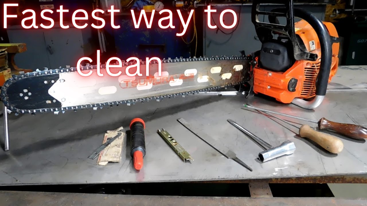 Easiest way to clean your chainsaw - YouTube