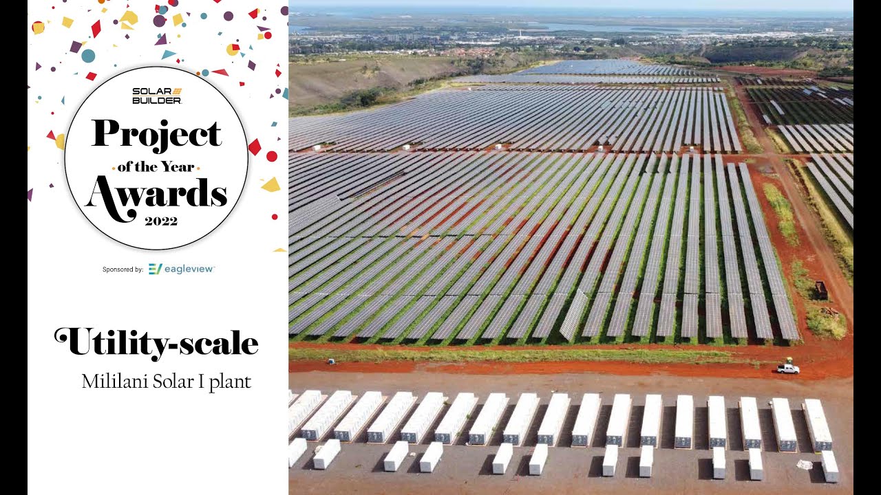 Utility-scale Project of the Year | 2022 | Mililani Solar I plant - YouTube