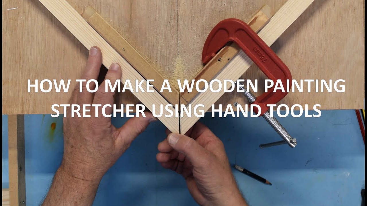 How to make a wooden painting stretcher using hand tools - YouTube