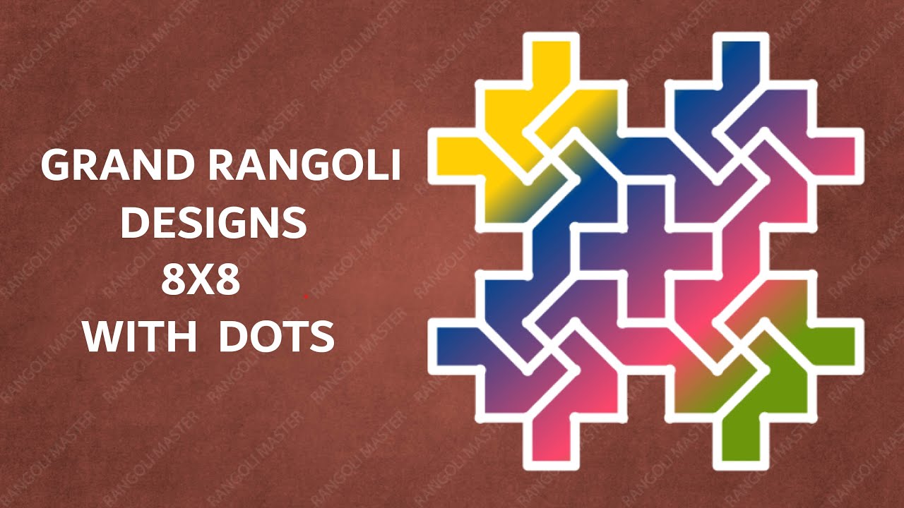 Grand rangoli designs 8x8 | welcome rangoli | new year Mugulu 2023 ...
