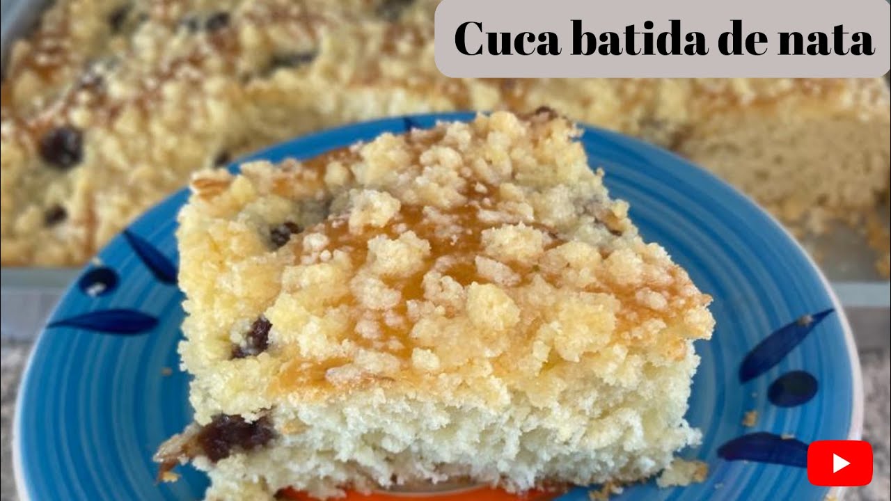 CUCA BATIDA DE NATA MASSA MACIA FAROFA CROCANTE COM RECHEIO DE DOCE DE ...