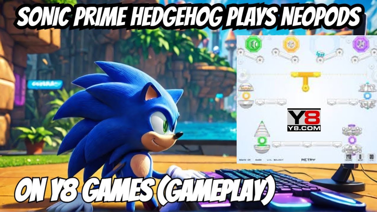 Sonic Prime Hedgehog Plays Neopods On Y8 Games (Full Gameplay) - YouTube