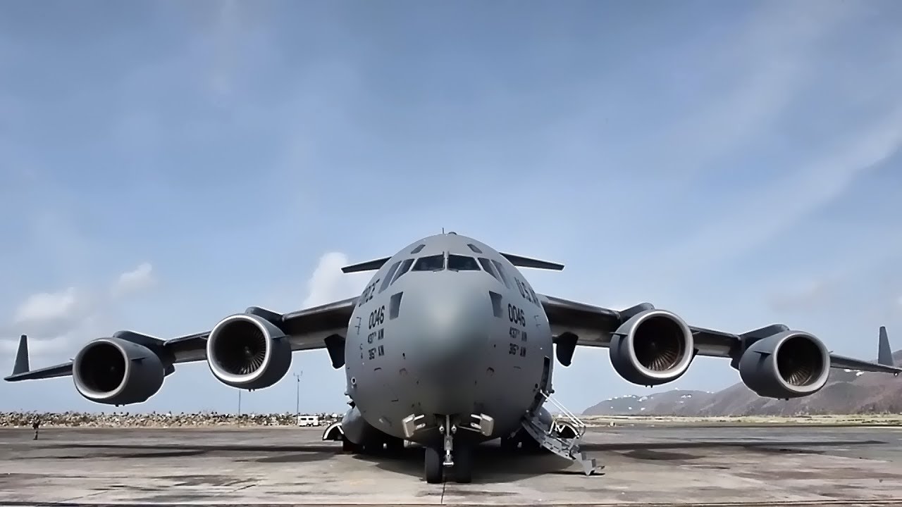 C-17 Globemasters Deliver Hurricane Relief To Virgin Islands - YouTube