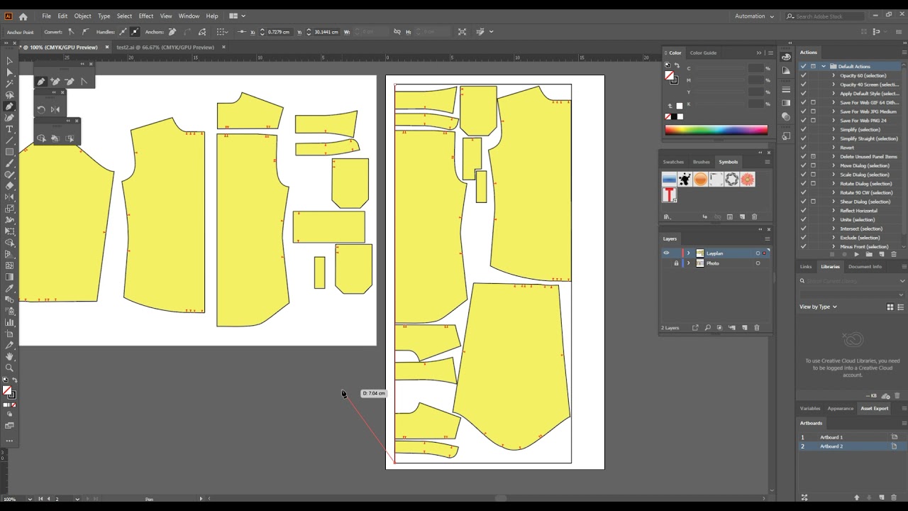 Creating Lay Plan Using Illustrator 6 - Lay Plan (Folded Fabric) - YouTube