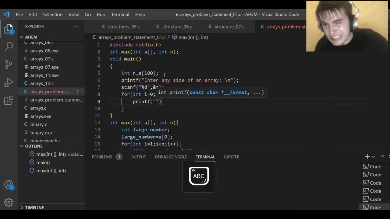 To get the largest element of an array using the function in C. #shorts #comedy #cprogramming # ...