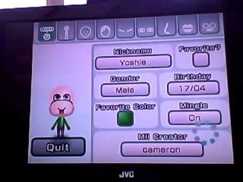 How to make a Yoshi mii - YouTube