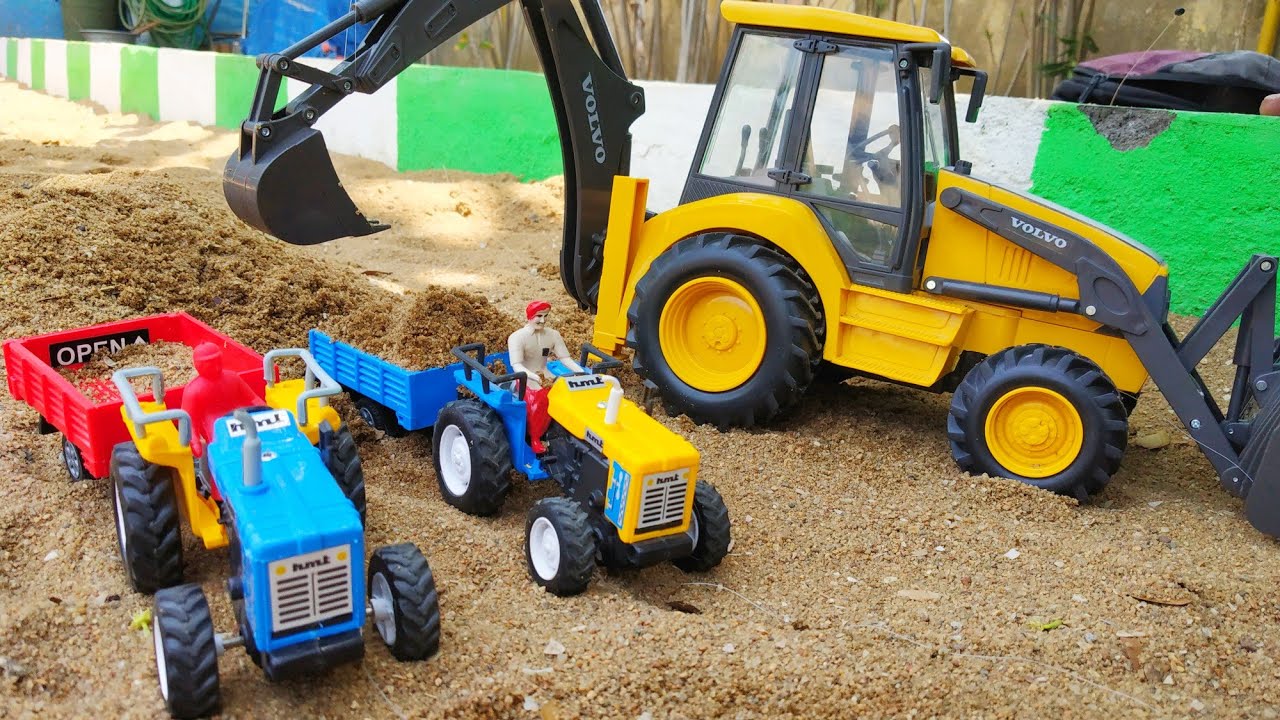 Tractor HMT toy with fully loaded trolley| Toy tractor power| Boom Boom ...